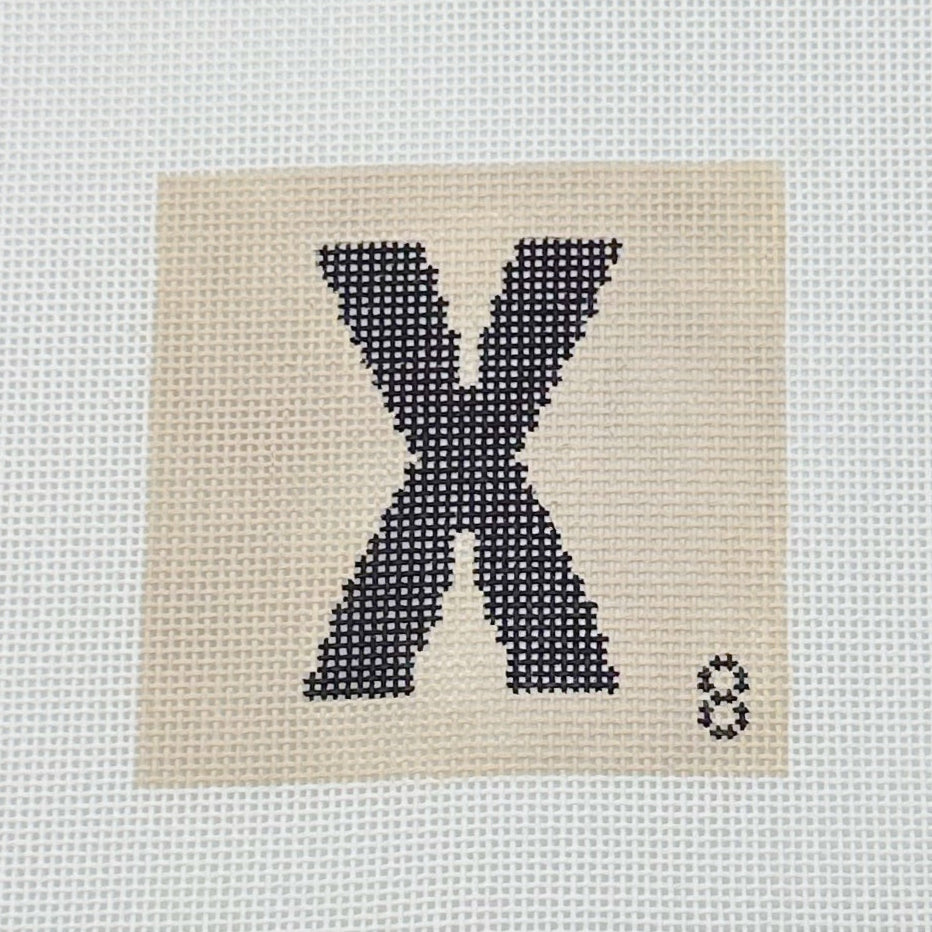 Scrabble Tile X - BW91 – Blue Waters Needlepoint