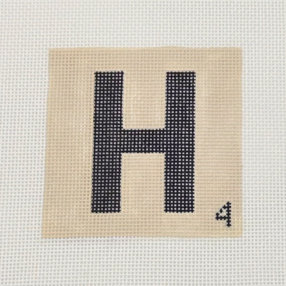 Scrabble Tile H - BW75 – Blue Waters Needlepoint